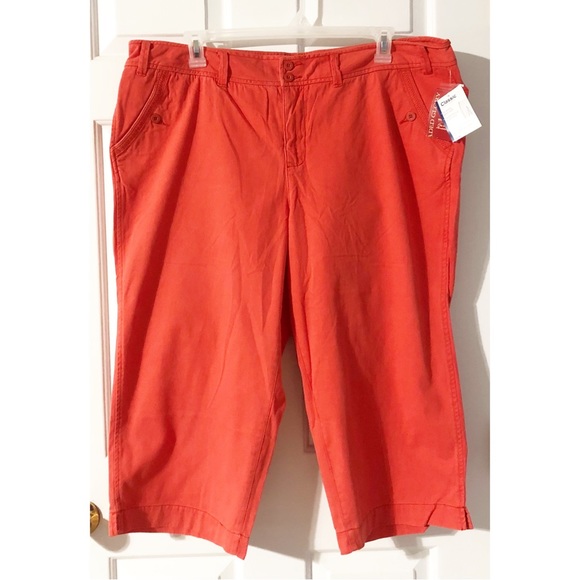 Faded Glory | Pants & Jumpsuits | Plus Size Faded Glory Basic Capris Orange Tropic Size 2w New ...